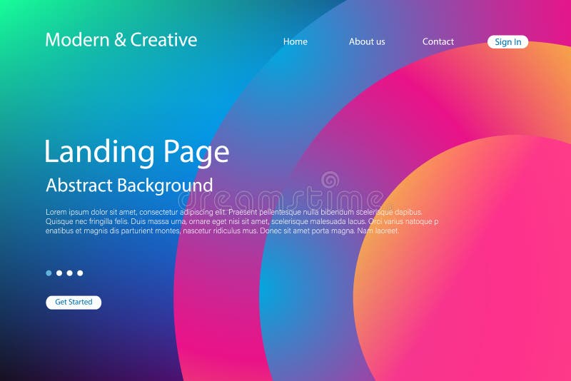 Website Landing Page Template. Modern Abstract Background Design Stock ...