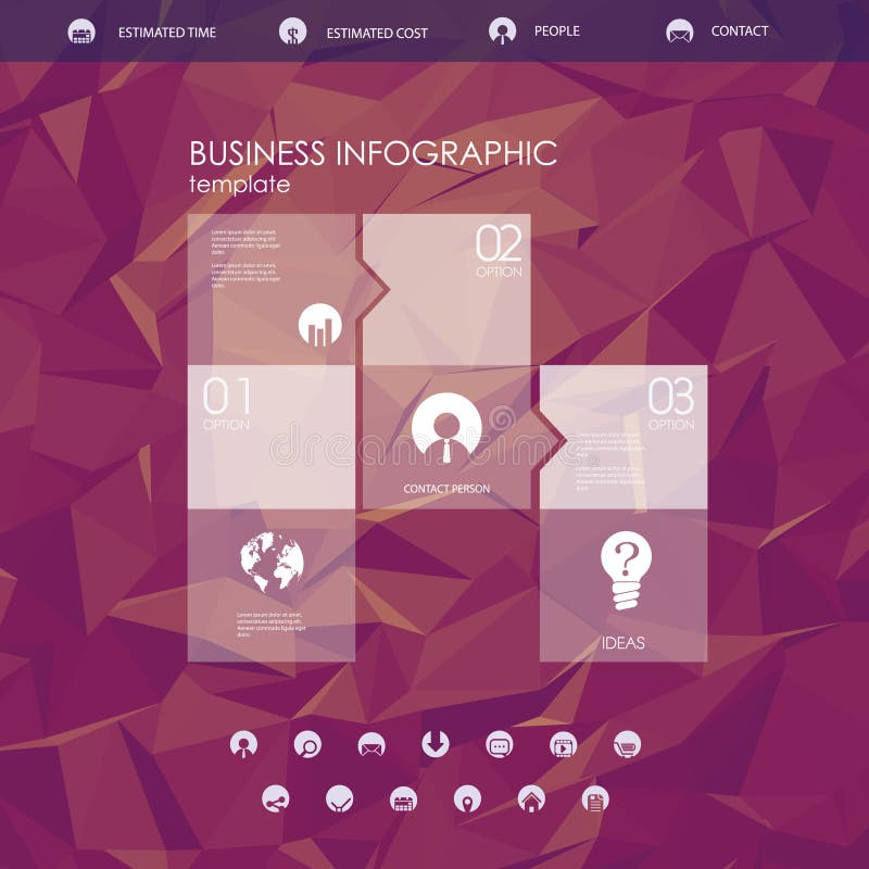 Website Landing Page Template with Set of Round Circle Icons User ...