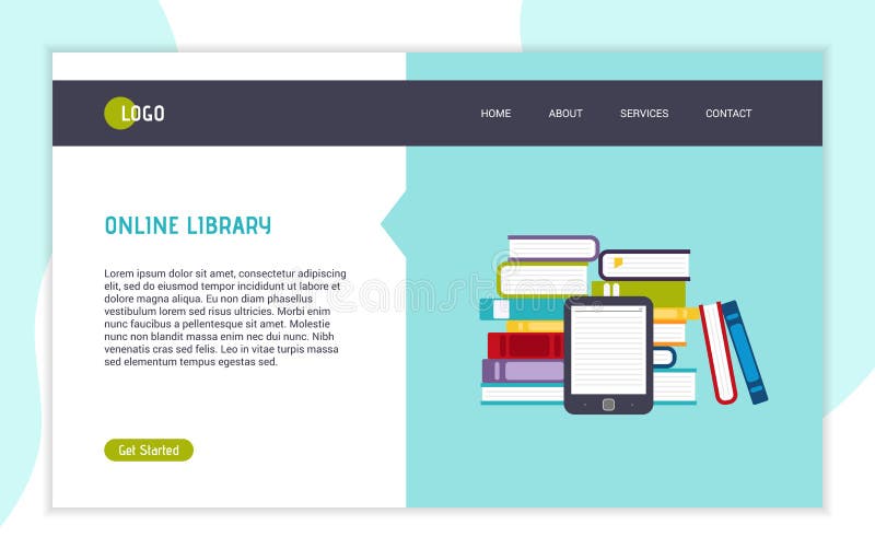Website Landing Page, Web Page, Banner of Online Library, Education and ...
