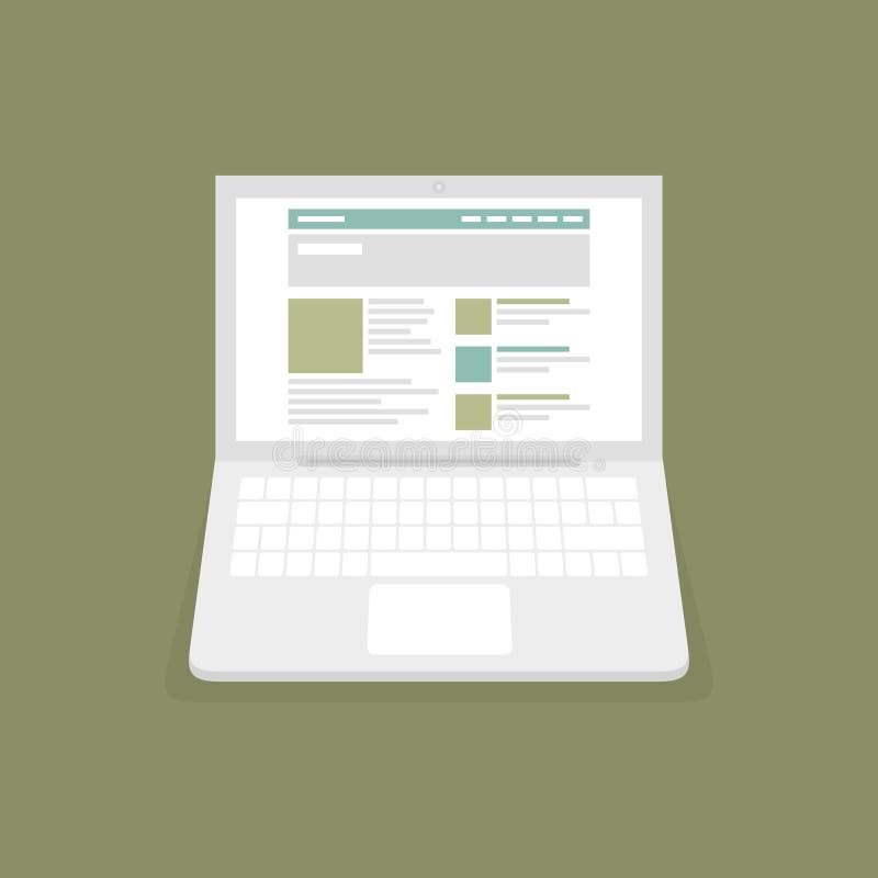 Website on laptop stock vector. Illustration of rowing - 86666969