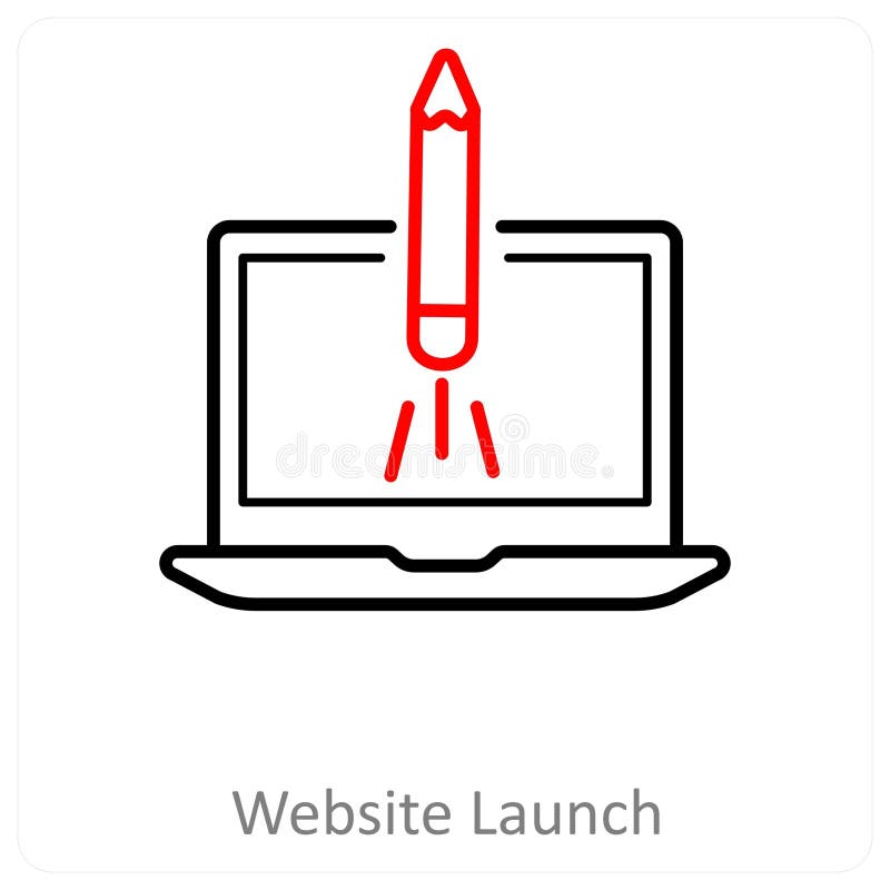 Website Launch and Software Icon Concept Stock Vector - Illustration of ...