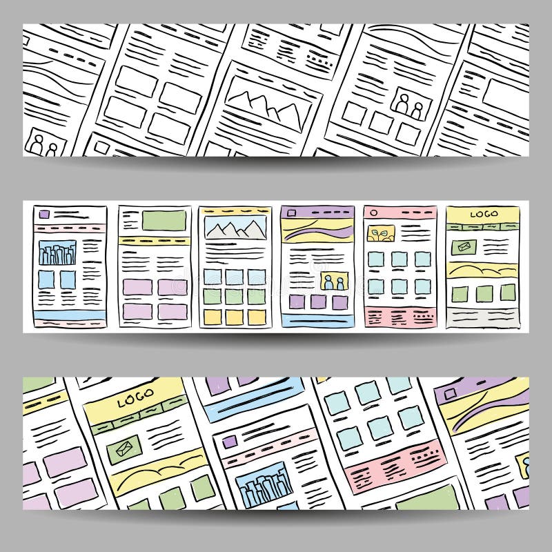 Website Layout banner stock vector. Illustration of button - 68690448