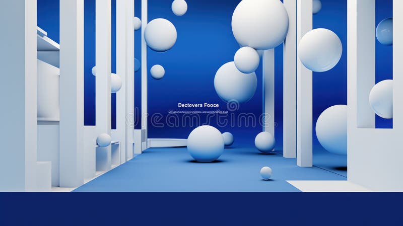 Website Layout Design, 3D Shapes on the Blue Background Generative AI ...