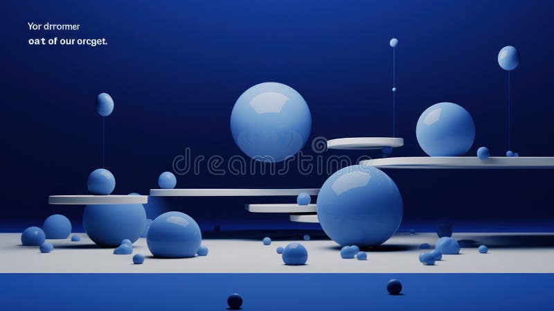 Website Layout Design, 3D Shapes on the Blue Background Generative AI ...