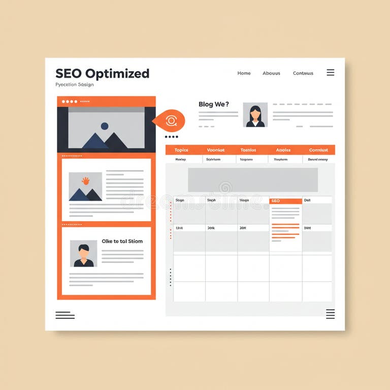 Website Layout Design Showcases an SEO Optimized Template. Features ...