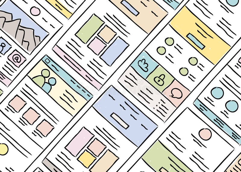 Website Layout Doodles stock vector. Illustration of portfolio - 68690528