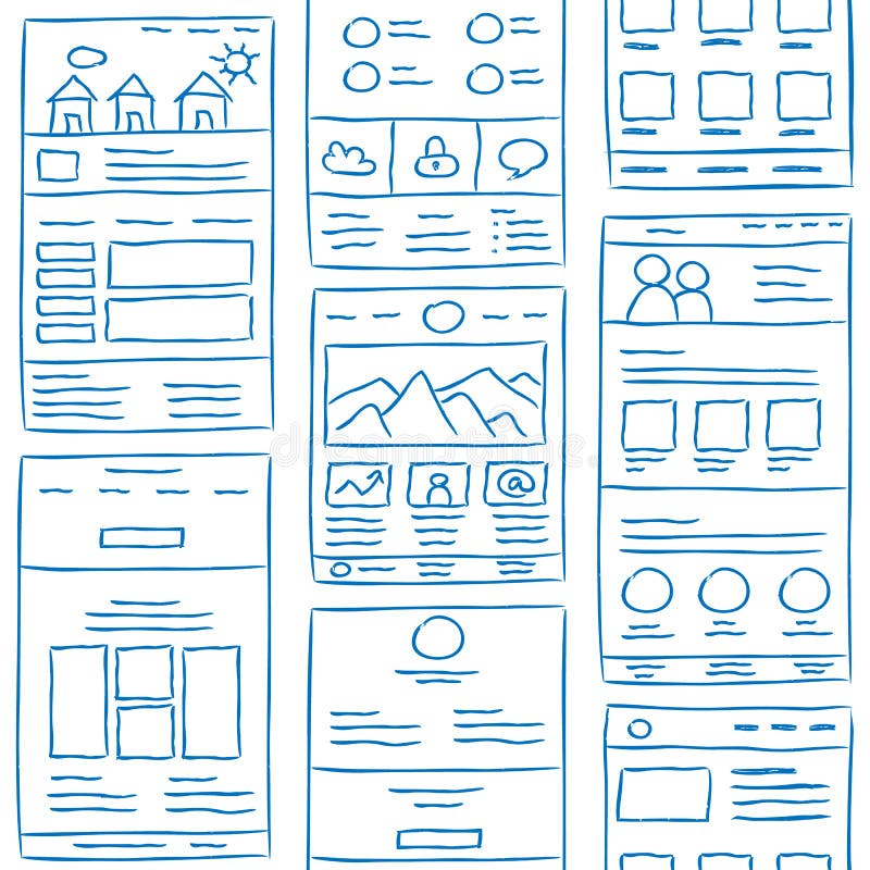 Website Layout Doodles stock vector. Illustration of internet - 68690766