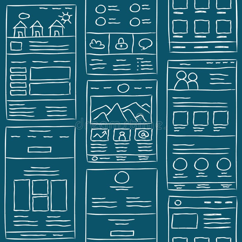 Website Layout Doodles stock vector. Illustration of creative - 68690784