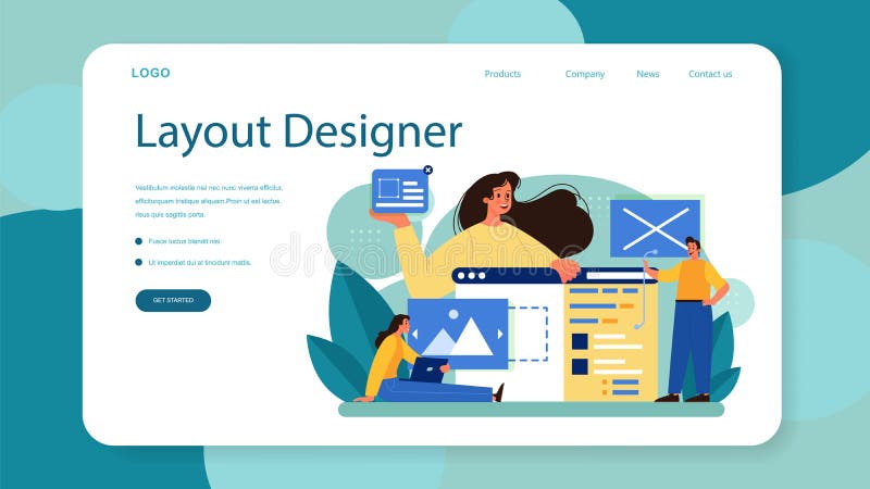 Website Layout Concept. Web Development, Mobile App Design Stock Vector ...