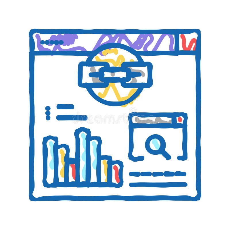 Website Link Analytics Icon Doodle Illustration Stock Illustration ...