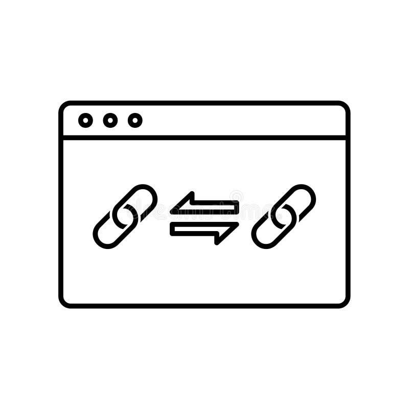 Website Link Icon with Chains and Arrows in Browser Stock Vector ...