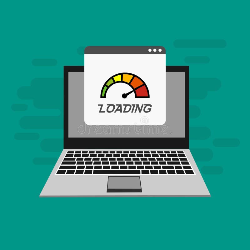 Website Loading Speed, Server Speed, Page Speed Test Flat Design Vector ...