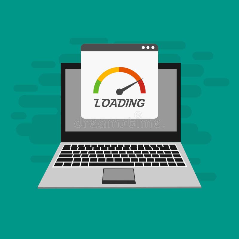 Website Loading Speed, Server Speed, Page Speed Test Flat Design Vector ...