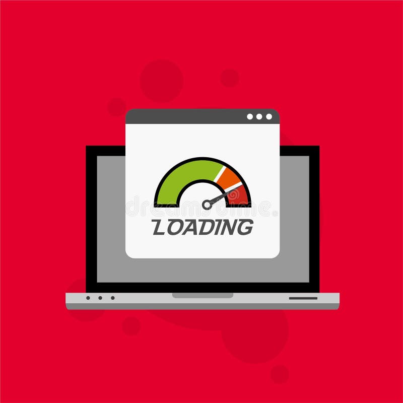 Website Loading Speed, Server Speed, Page Speed Test Flat Design Vector ...