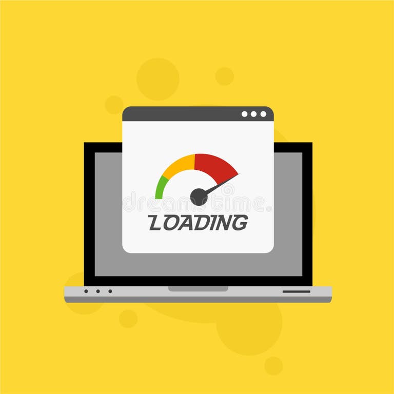 Website Loading Speed, Server Speed, Page Speed Test Flat Design Vector ...