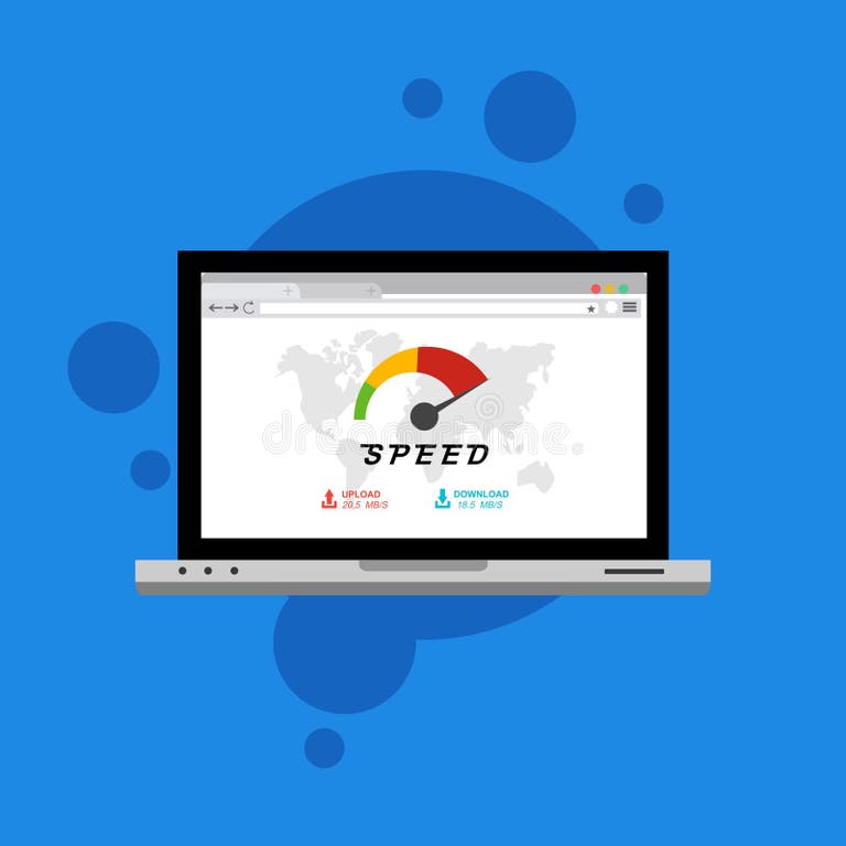 Website Loading Speed, Server Speed, Page Speed Test Flat Design Vector ...