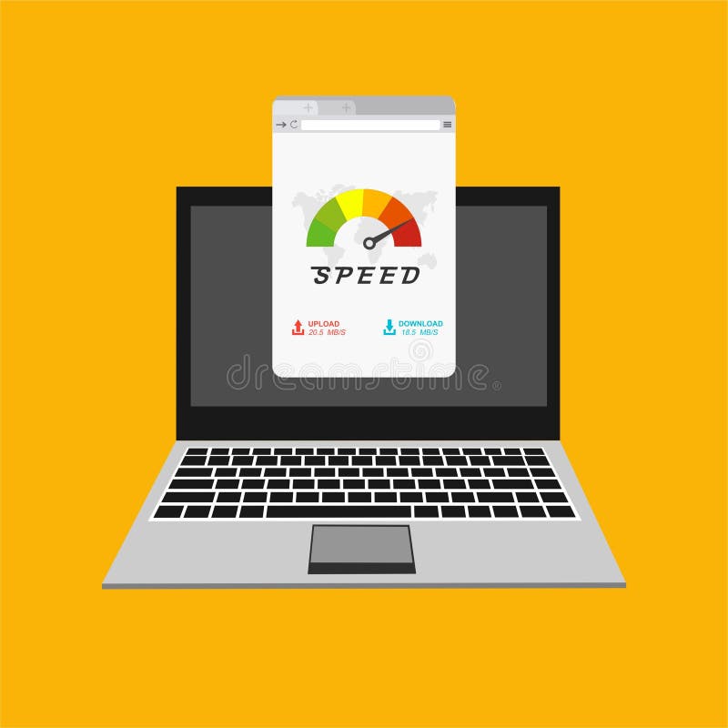 Website Loading Speed, Server Speed, Page Speed Test Flat Design Vector ...