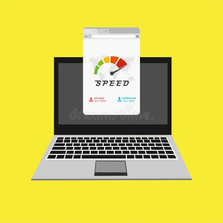Website Loading Speed, Server Speed, Page Speed Test Flat Design Vector ...