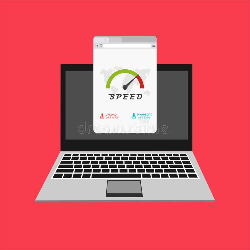 Website Loading Speed, Server Speed, Page Speed Test Flat Design Vector ...