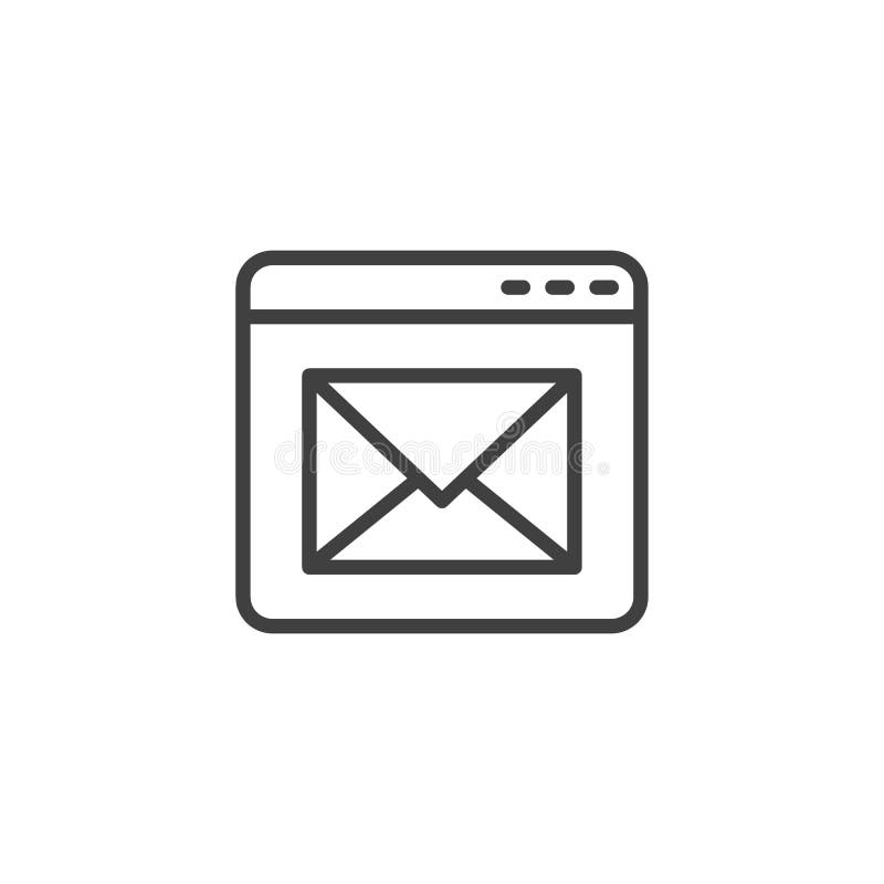 Mail Line Icon, Message Outline Logo Illustration, Envelo Stock ...
