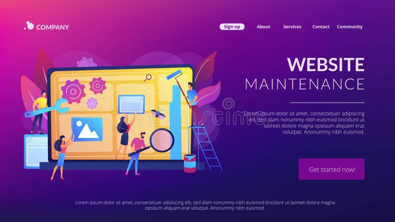 Website Maintenance Concept Vector Illustration Stock Vector ...