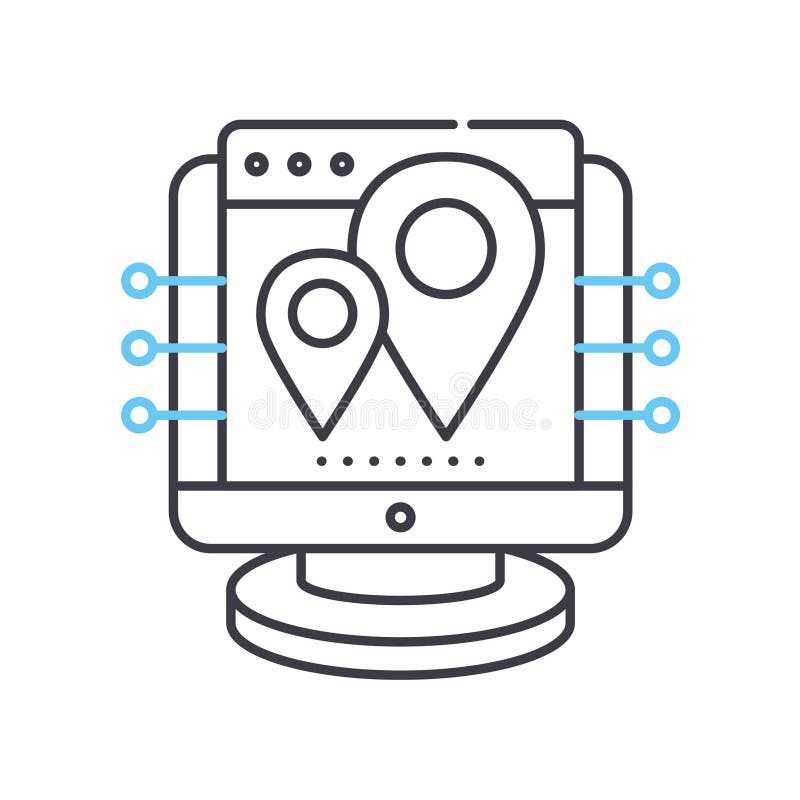 Website Map Line Icon, Outline Symbol, Vector Illustration, Concept ...