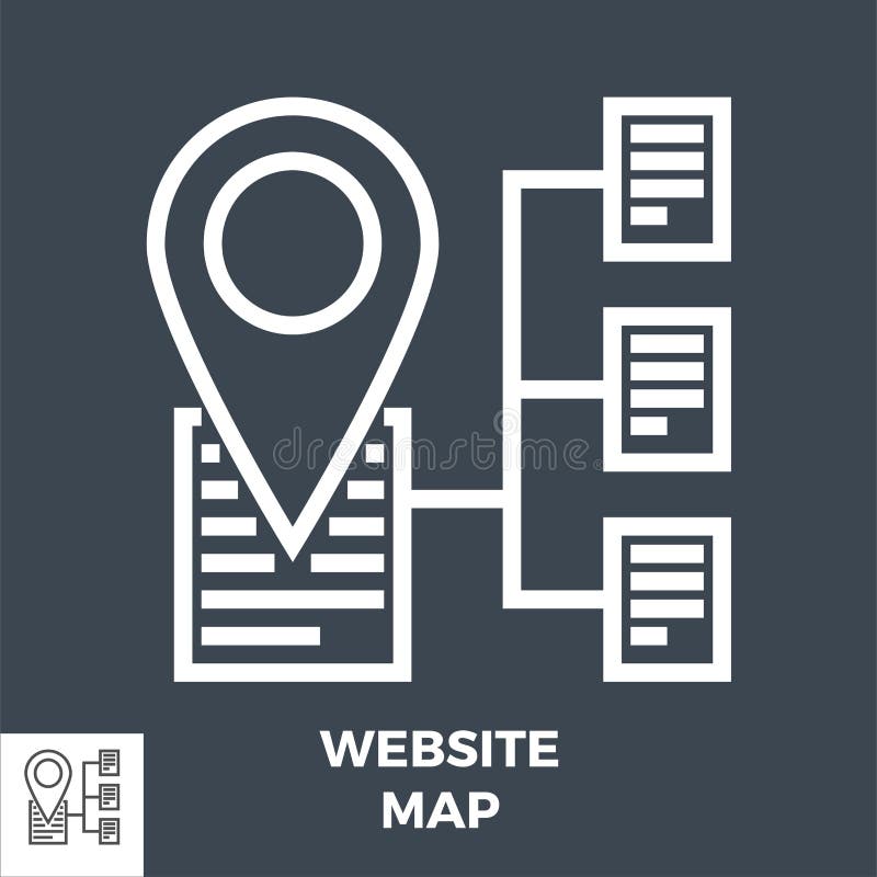 Website Map Line Icon stock vector. Illustration of vector - 202870415
