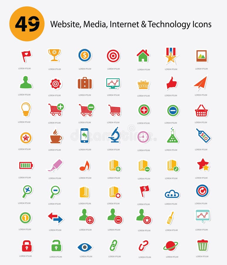 SEO Concept,Internet Technology,Colorful Version Stock Vector ...