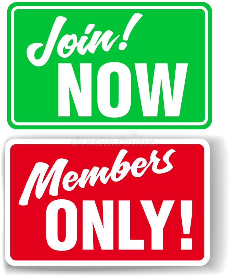 Website Members only or Join Website Signs Stock Vector - Illustration ...