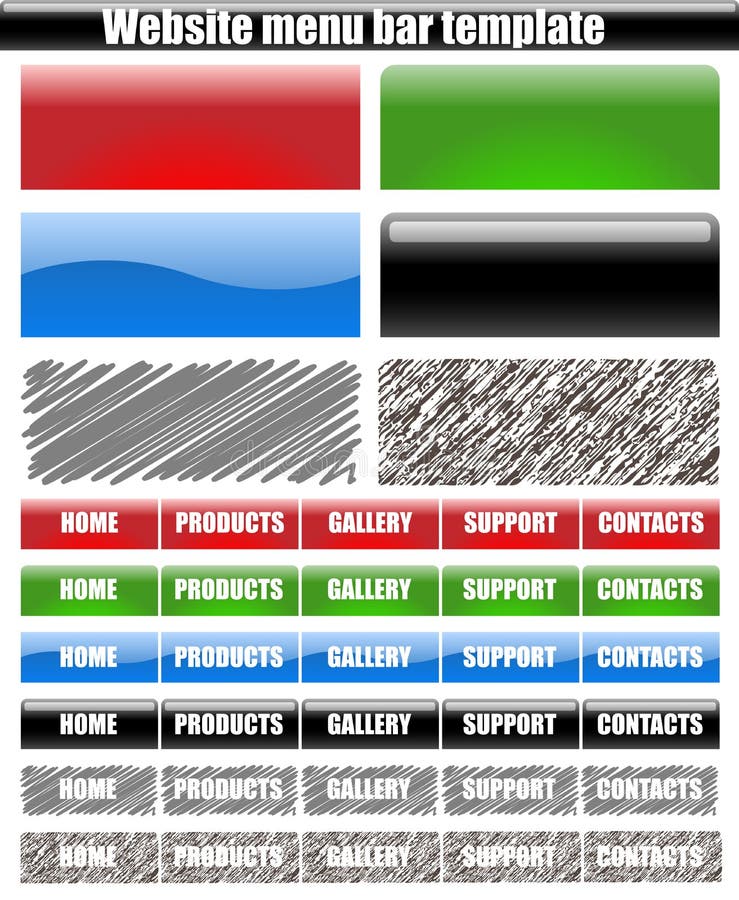 Set of Website Navigation Bars Stock Illustration - Illustration of ...