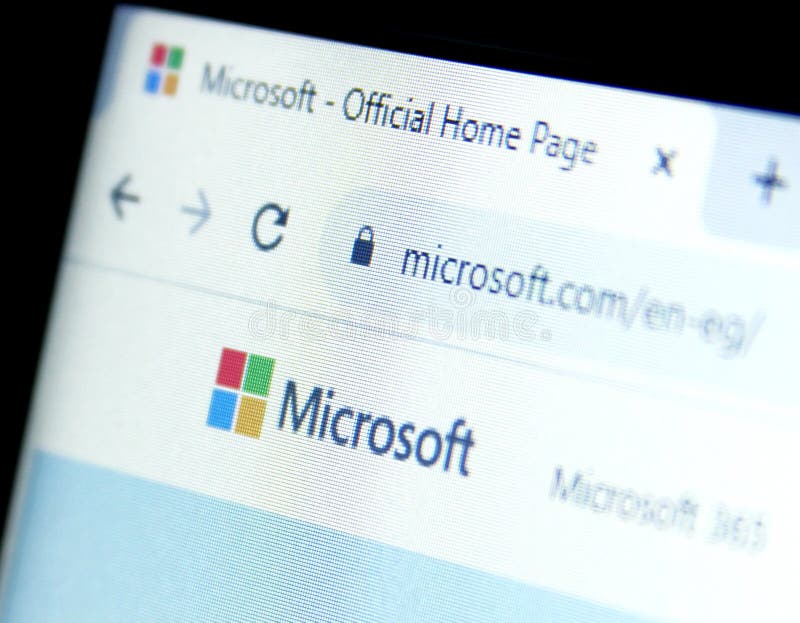 Microsoft website editorial stock photo. Image of display - 296295838
