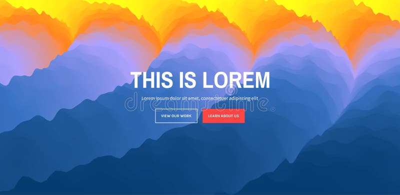 Landing Page for Website and Mobile App. Landscape with Mountains ...