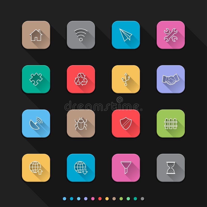 General Website and Mobile Icons - Vector Illustration , Line Icons Set ...