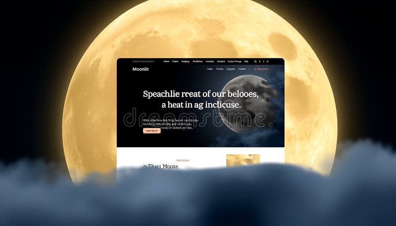 Website Mockup Moon Theme, Landing Page, Web Design, and Digital ...