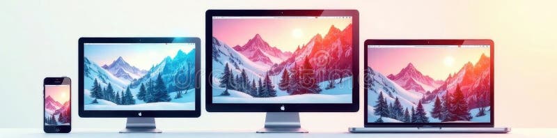 Website Mockups on Various Devices, Clean Vector Style, Ux, Screen ...