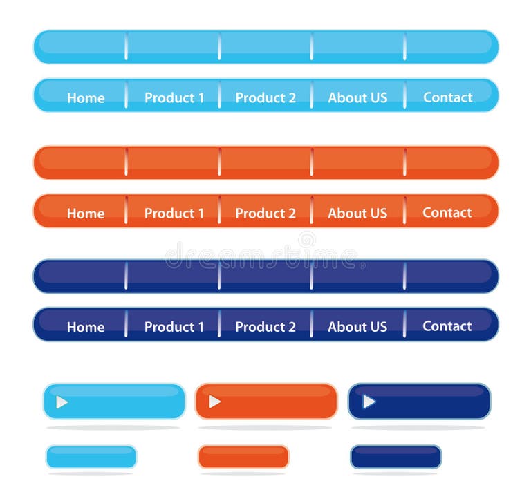 Website Navigation Bars & Buttons Stock Illustration - Illustration of ...