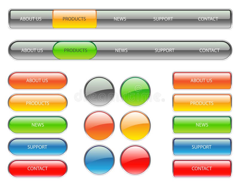 Easy Editable Website Buttons-Vector Stock Vector - Illustration of ...