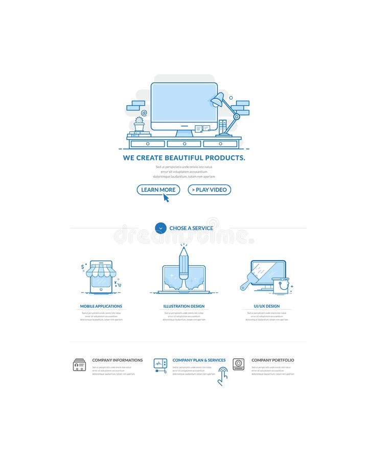Website Navigation Elements with Concept Icons Stock Vector ...