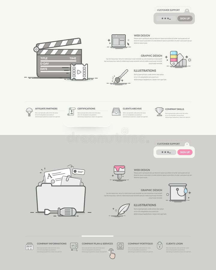 Website Navigation Elements Stock Vector - Illustration of icons ...