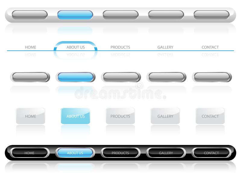 Website Navigation Bars & Buttons Stock Illustration - Illustration of ...
