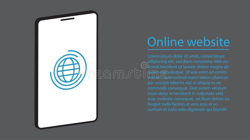 Website Online on Smartphone Screen. Illustration Vector Stock ...