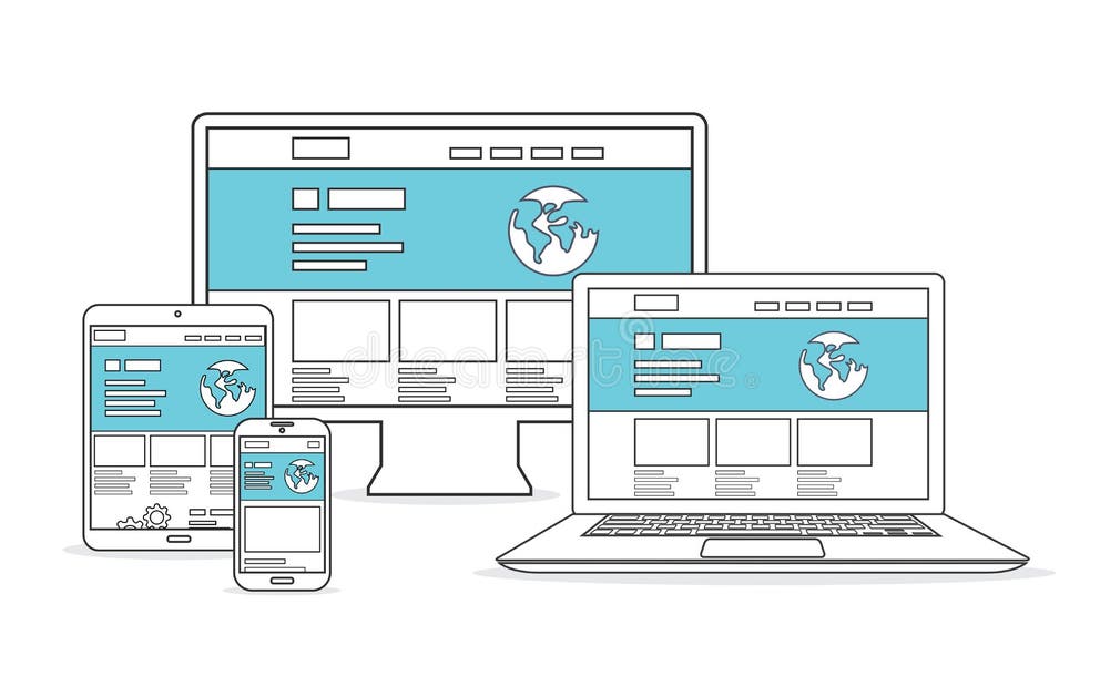 Website Ontwikkeling En Marketing Vector Vector Illustratie ...