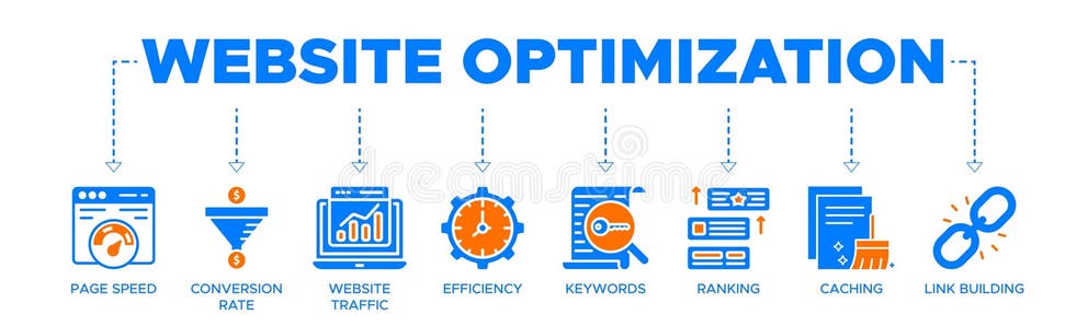 Website Optimization Banner Web Icon Vector Illustration Concept with ...