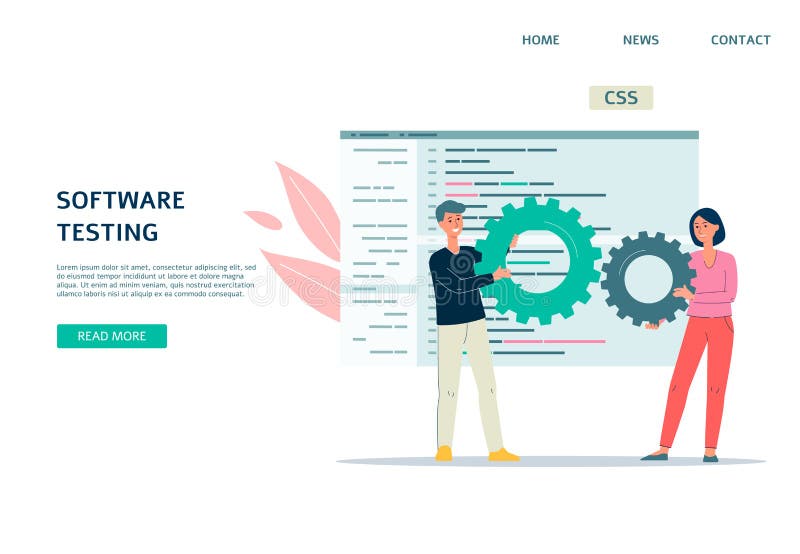 Website Page for Computer or App Software Testing, Flat Vector ...
