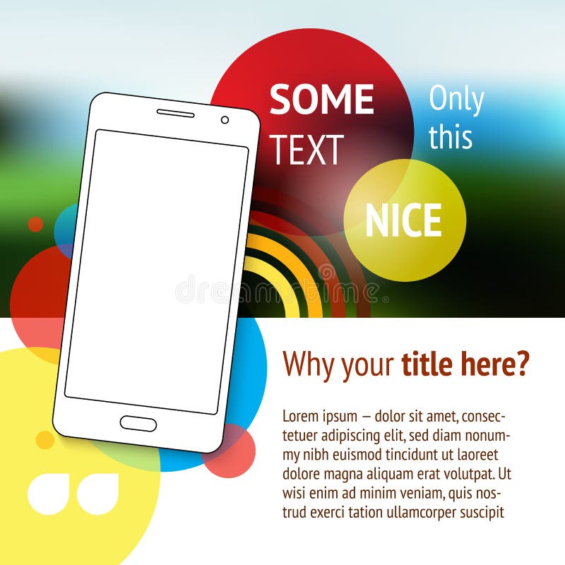 Website or Page Design with Mobile Phone. Stock Vector - Illustration ...