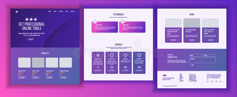 Website Page Set Design Vector. Responsive Web Pages Design Concept. UX ... Website Page Set Design Vector. Responsive Web Pages Design Concept. UX ...