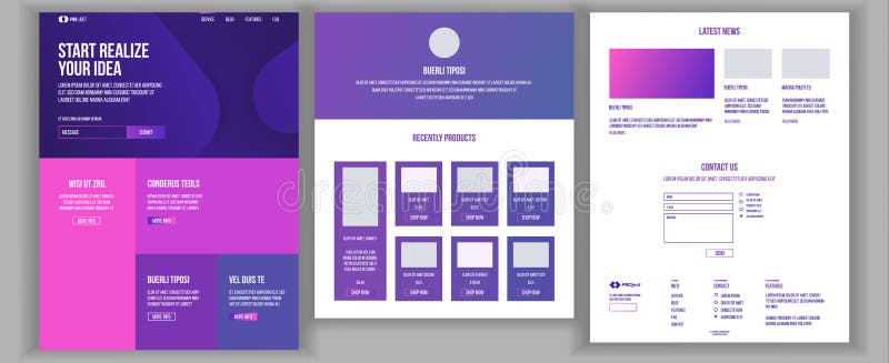 Website Page Set Design Vector. Responsive Web Pages Design Concept. UX ... Website Page Set Design Vector. Responsive Web Pages Design Concept. UX ...
