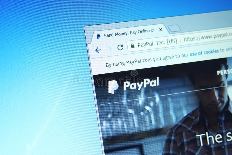 Paypal website editorial photography. Image of banking - 124886872