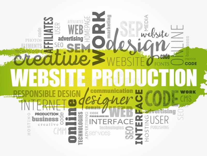 Website Production Process Word Cloud Stock Illustration - Illustration ...