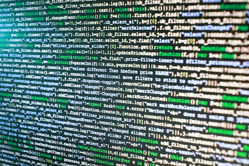 It Coding on Monitor Screen. Stock Image - Image of language ...